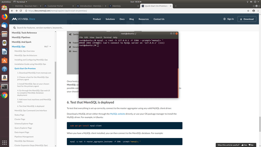 Memsql 67 No Work In Ubuntu 18 Help Singlestore Forums 