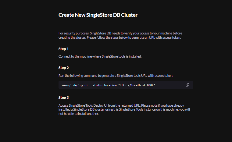 Spin up Singlestore cluster using dockerfile in localhost - Help - SingleStore Forums